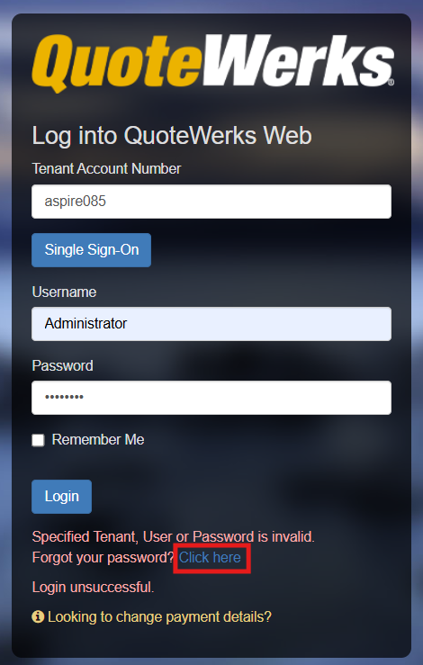 How do I login to QuoteWerks Web?