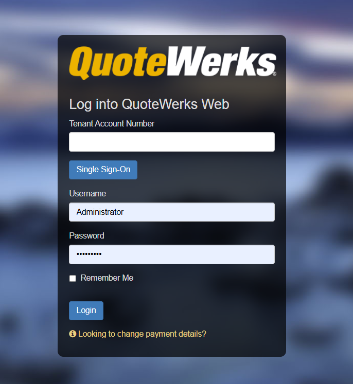 How do I login to QuoteWerks Web?